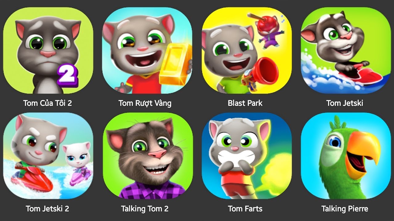 TALKING TOM 1+2+3,TOM BLAST PARK,TOM GOLD RUN,TOM JESKKI,TALKING TOM ...