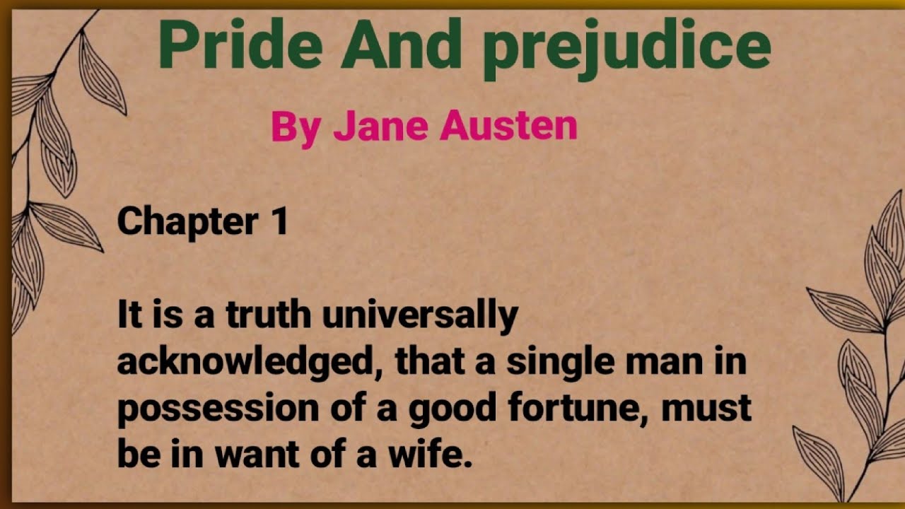 Pride And Prejudice chapter :-1 || improve your English || learn ...