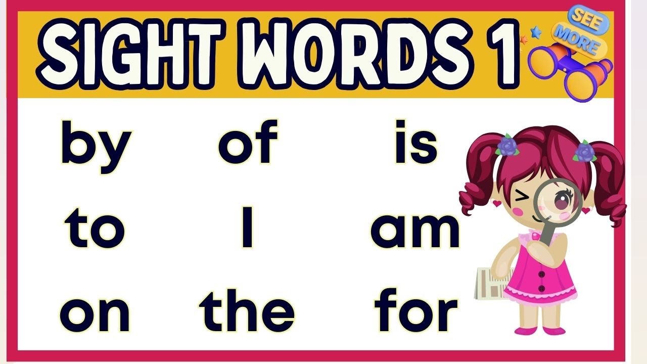 Basic Reading Sight Words 1 for Kids -- Grade One & Preschool - YouTube