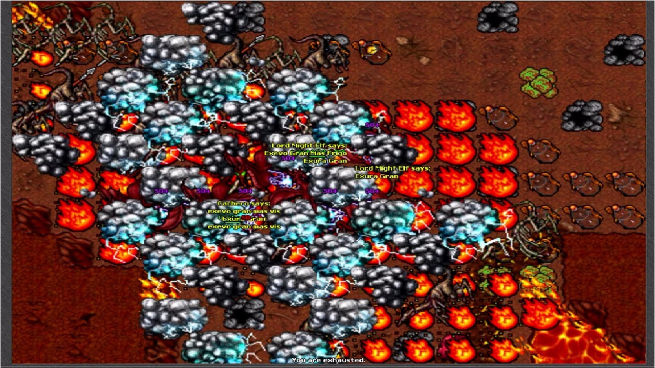 Tibia - CACHERO & Lord Might Elf hunting DLS in POI (Calmera 2008 8.11 ...