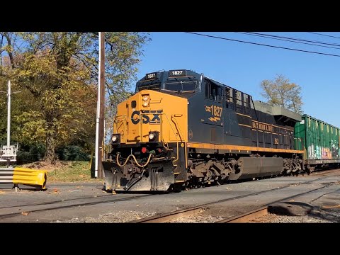 CSX 1827 Baltimore & Ohio Heritage Unit Leads CSX M409 Manifest Junk ...