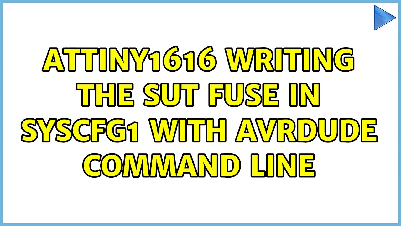 ATTiny1616 writing the SUT fuse in SYSCFG1 with AVRDude Command Line (2 ...