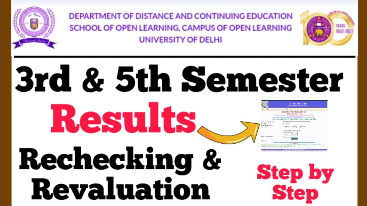 DU SOL 3rd & 5th Semester Results FAIL/BACK/ER Revaluation & Rechecking ...