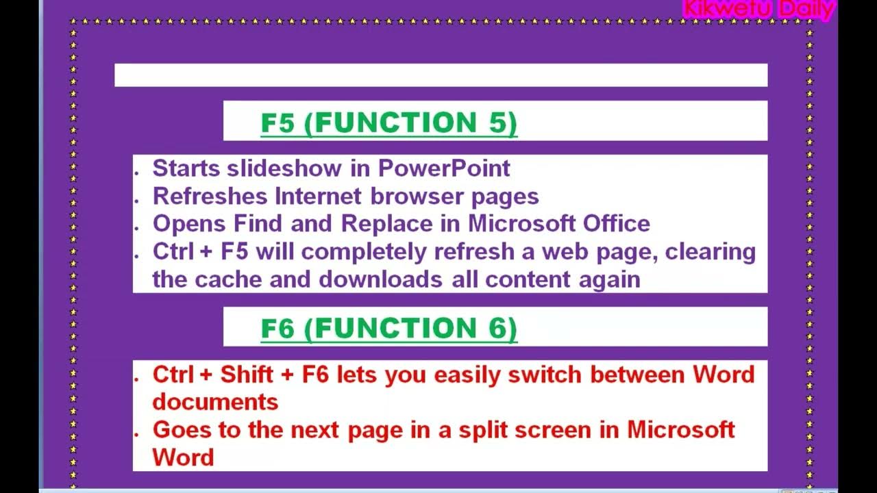 Simplified, Function Keys F1,F2,F3,F4,F5,F6,F7,F8,F9,F10,F11,F12 On Keyboard - YouTube