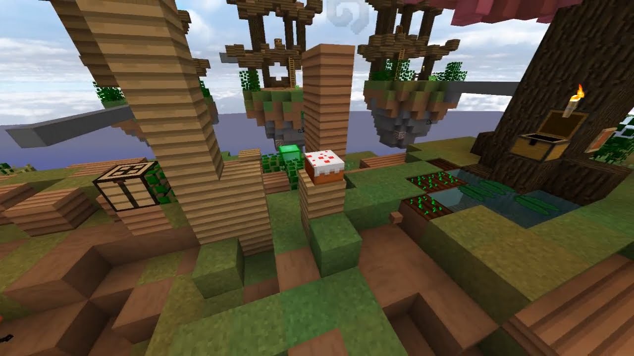 making a cake in minecraft skywars - YouTube