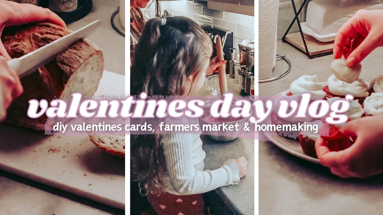 valentines day vlog💌 | diy valentines cards, farmers market finds ...