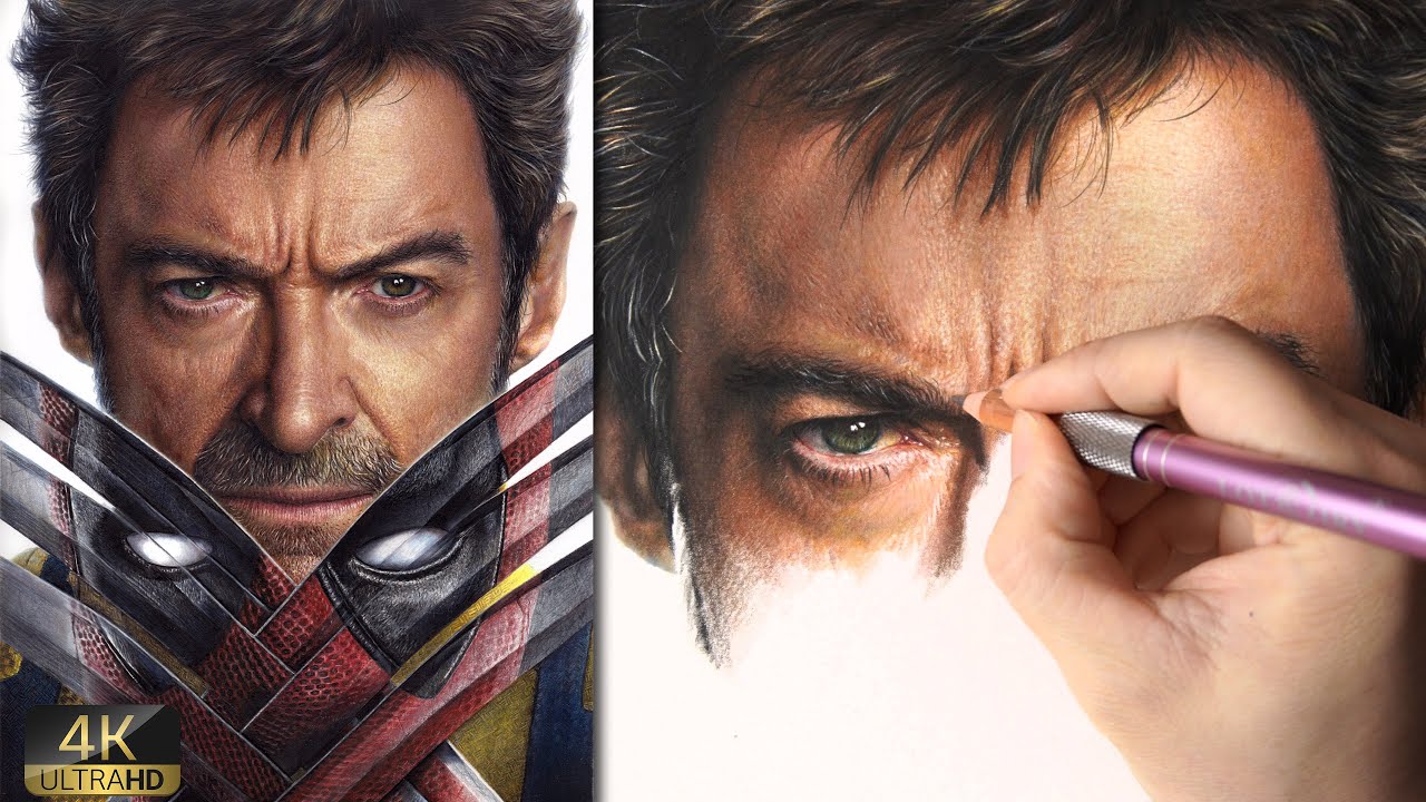 Real Time Drawing Deadpool & Wolverine(Hugh Jackman) in Colored Pencil ...