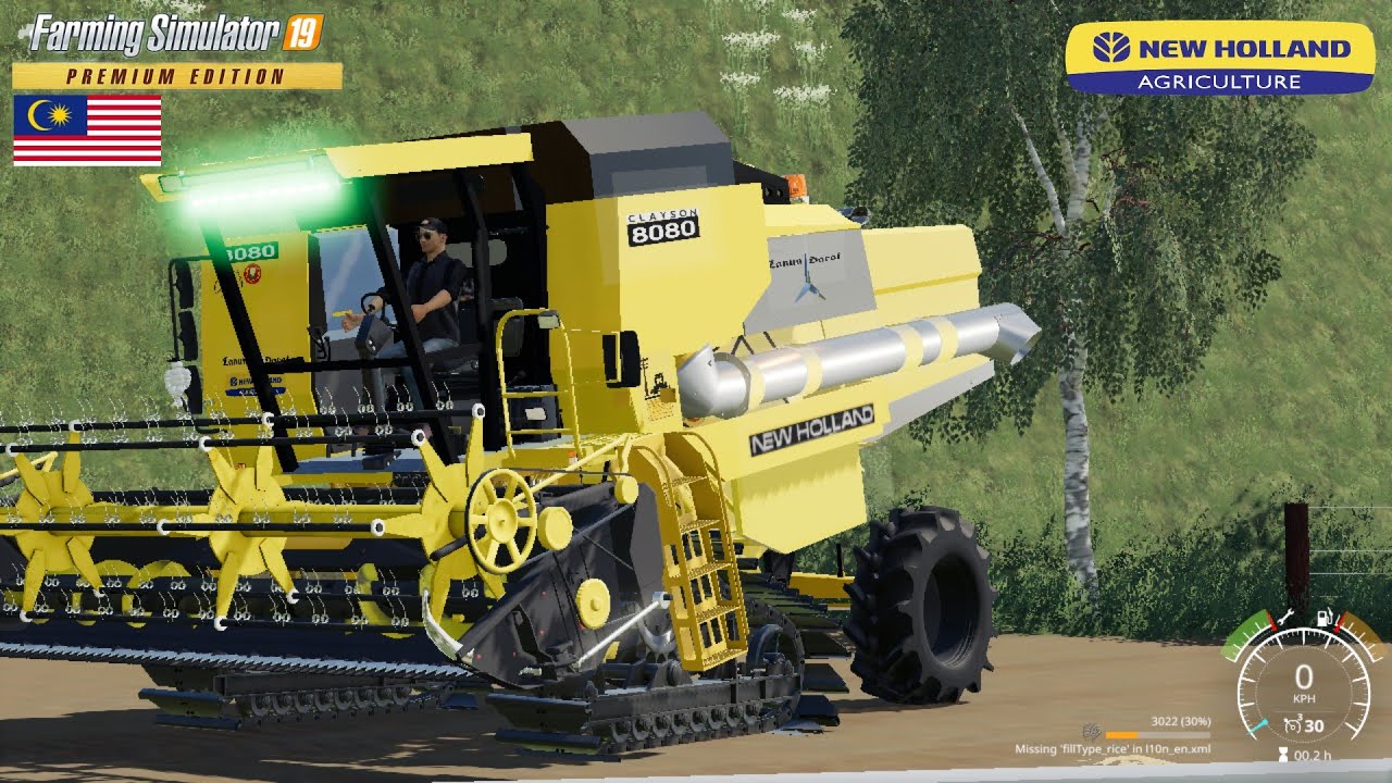 Farming Simulator 19 Mod Malaysia ' Mesinpadi New Holland 8080 kerat ...