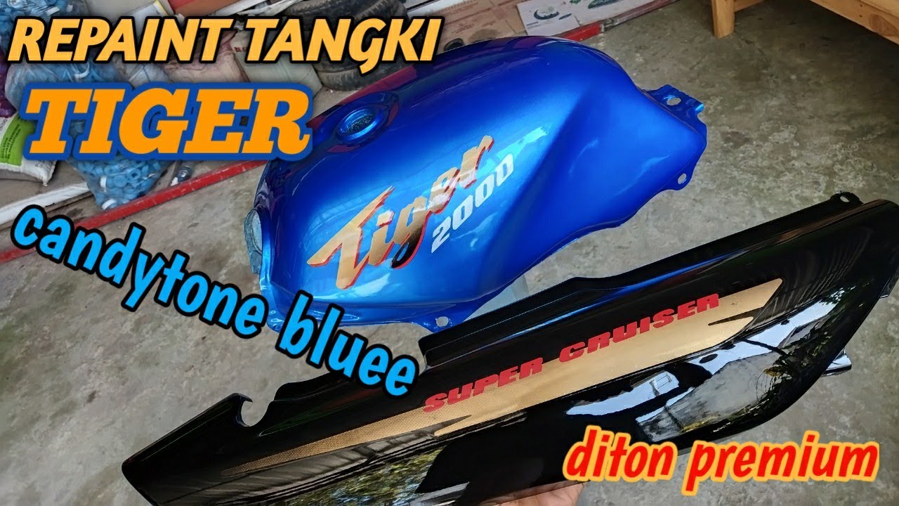 REPAINT TANGKI HONDA TIGER || CANDYTONE BLUE - DITON PREMIUM - YouTube