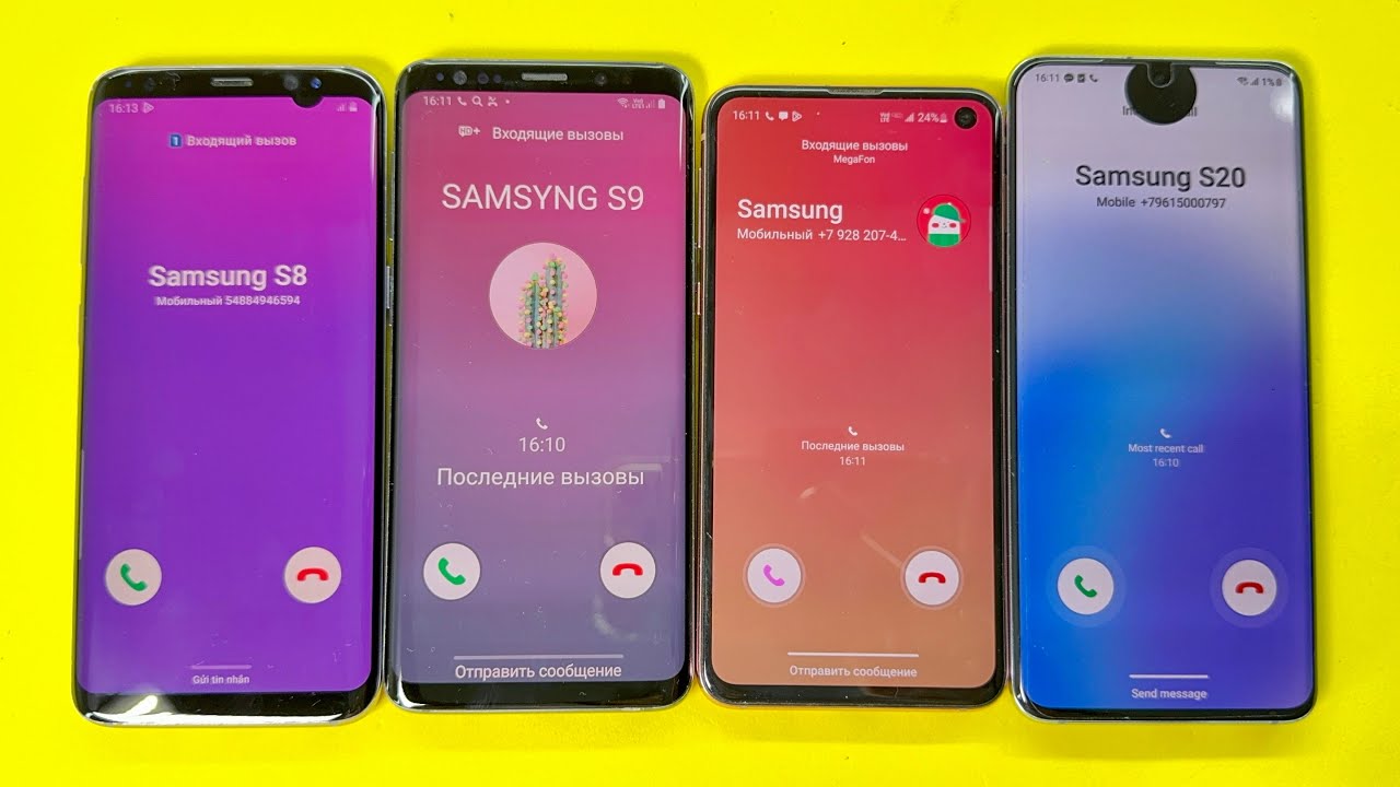 Incoming Calls Samsung S8, Samsung S9, Samsung S10 & Samsung S20 - YouTube