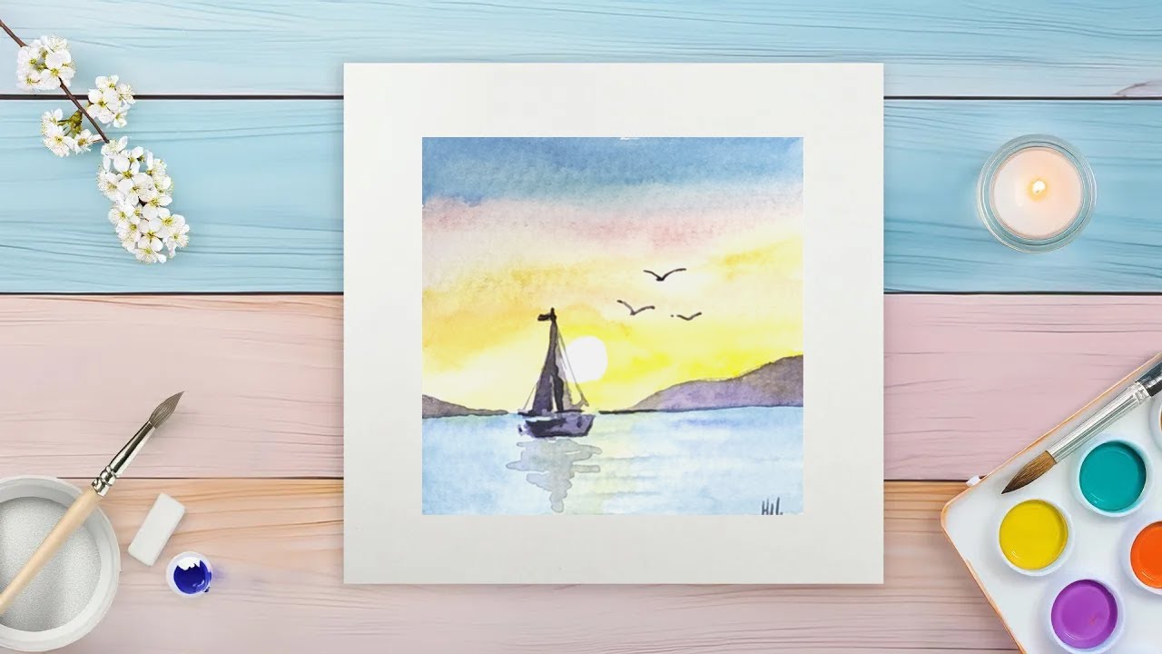 100 Tiny Watercolor Landscape | Easy Mini Painting Tutorial for ...
