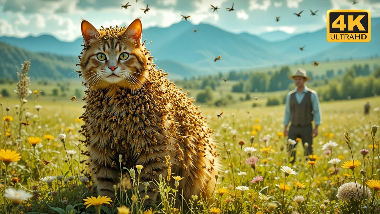 Massive Cat Saved from a Swarm of Bees! 🐱🚁💔 | Helicopter Rescue of ...