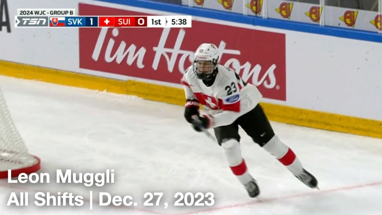 Leon Muggli | All Shifts | Team Switzerland U20 vs. Team Slovakia U20 ...
