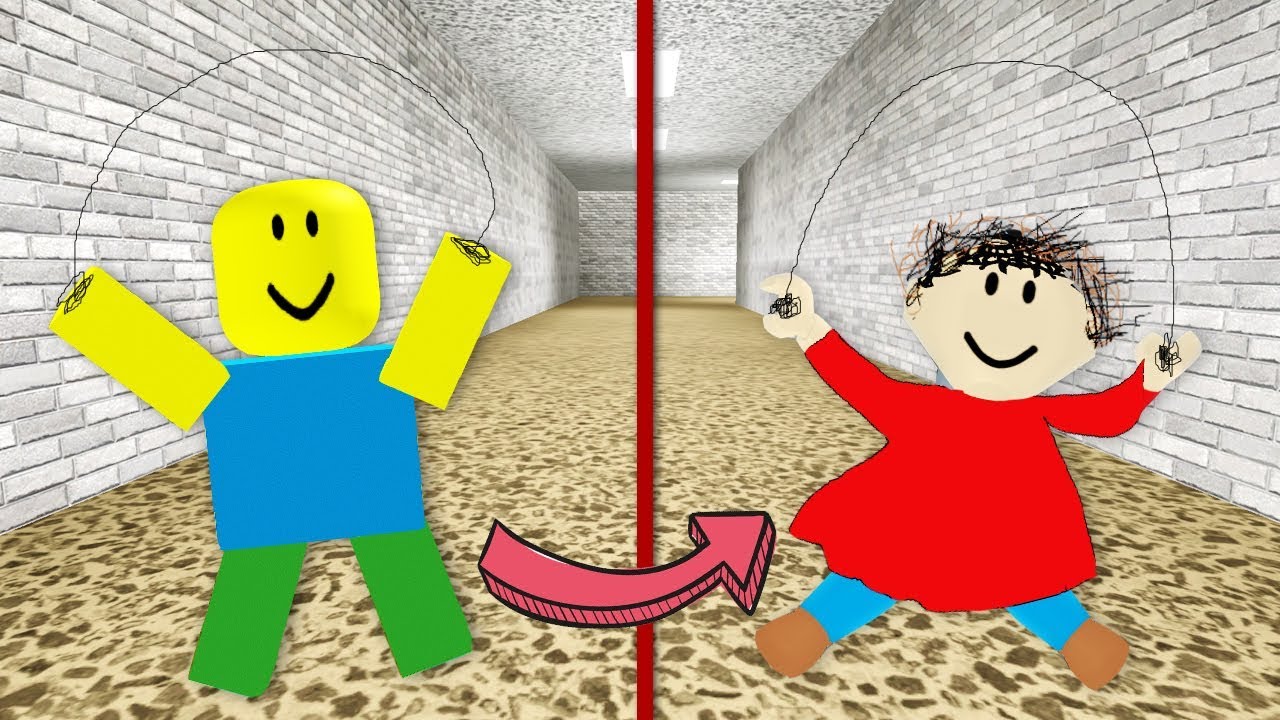 นูบกากๆกลายร่างเป็นเด็กกระโดดเชือกในเกม Baldi!!! | Roblox Playtime ...