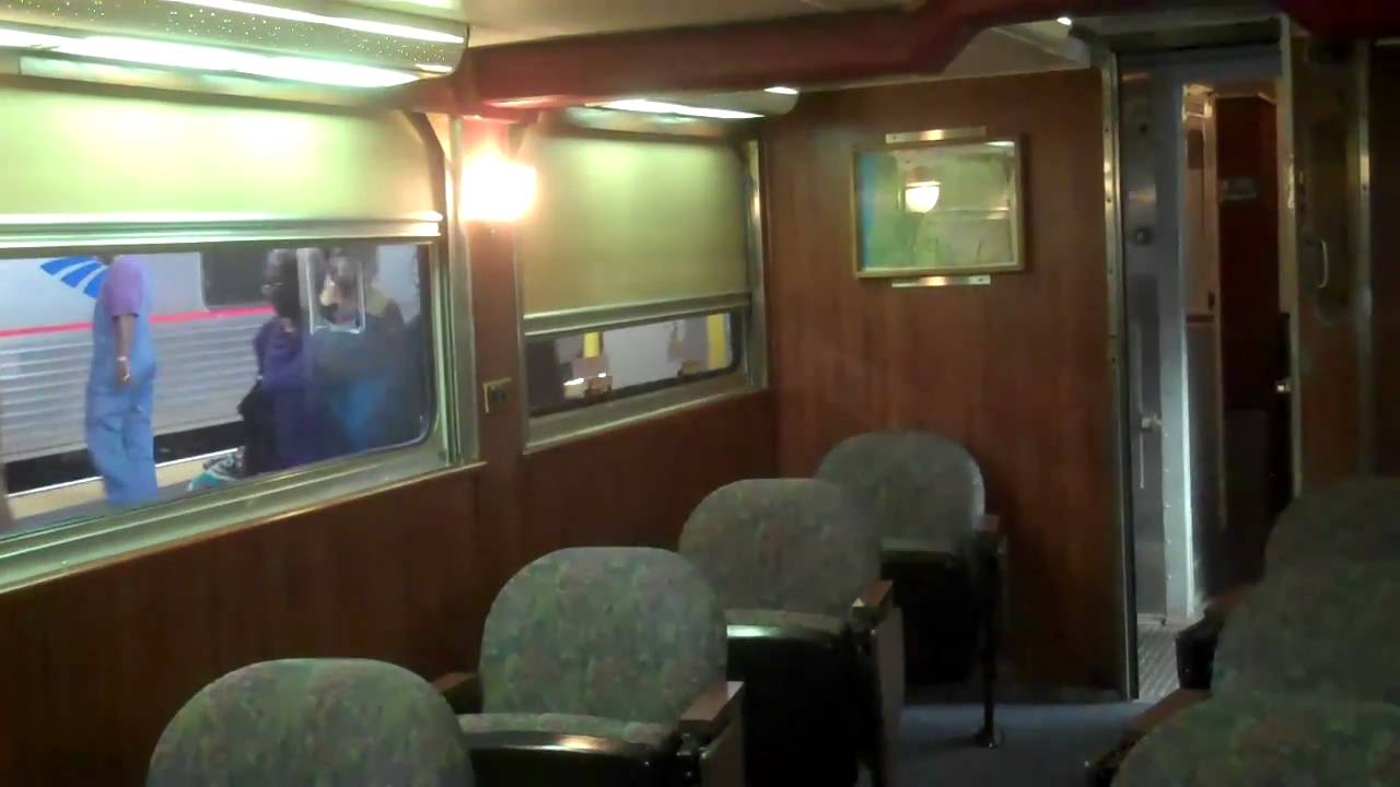 Lower Level of PPC theater car Amtrak - YouTube