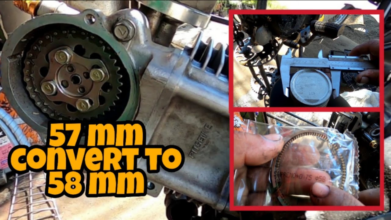 Smash 115 57 mm cylinder block convert to 58 mm - YouTube