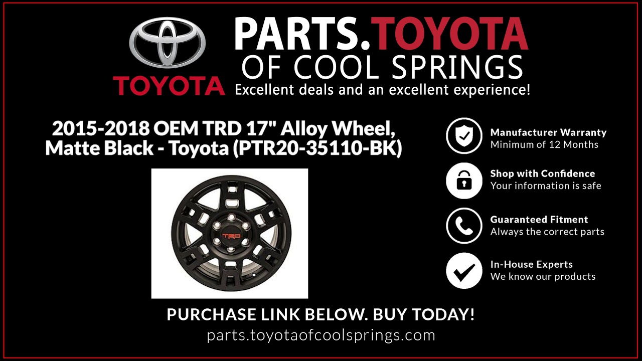 Genuine OEM Toyota TRD Off-Road 17" Wheel - Alloy Matte Black 4Runner ...