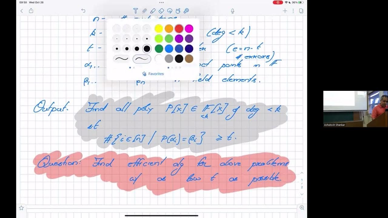 [CSS.318.1] Coding Theory Lecture 16: List-decoding of Reed-Solomon Codes - YouTube