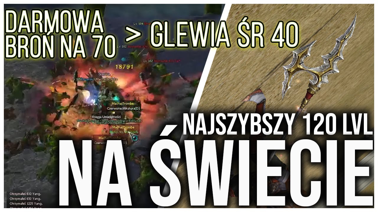 Najszybciej wbity 120lvl na Metin2.pl #07 Broń bohatera vs glewia ...