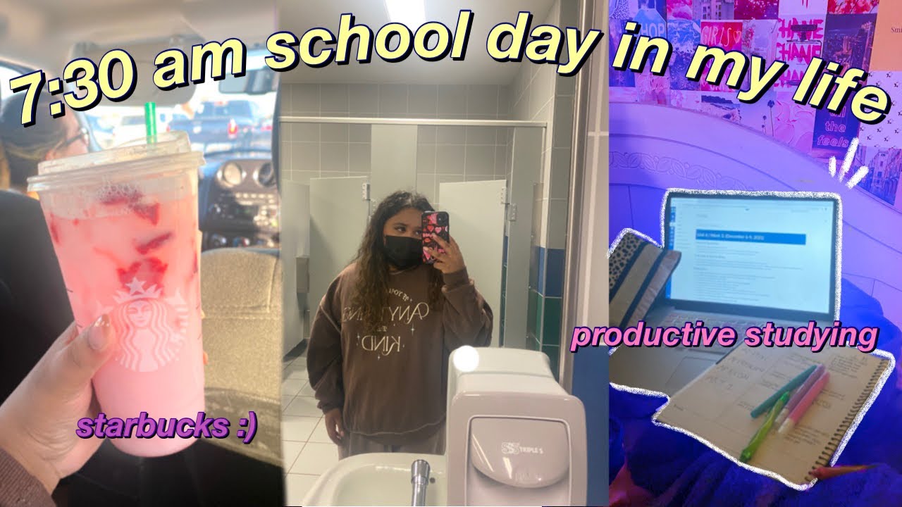 7:30 am productive school day in my life (in-person classes, study vlog ...