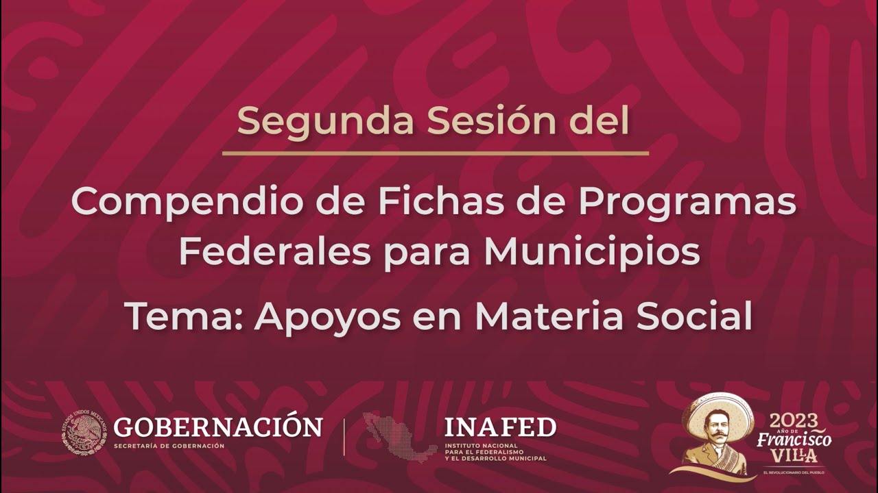 Segunda Sesión del Compendio de Fichas de Programas Federales para ...