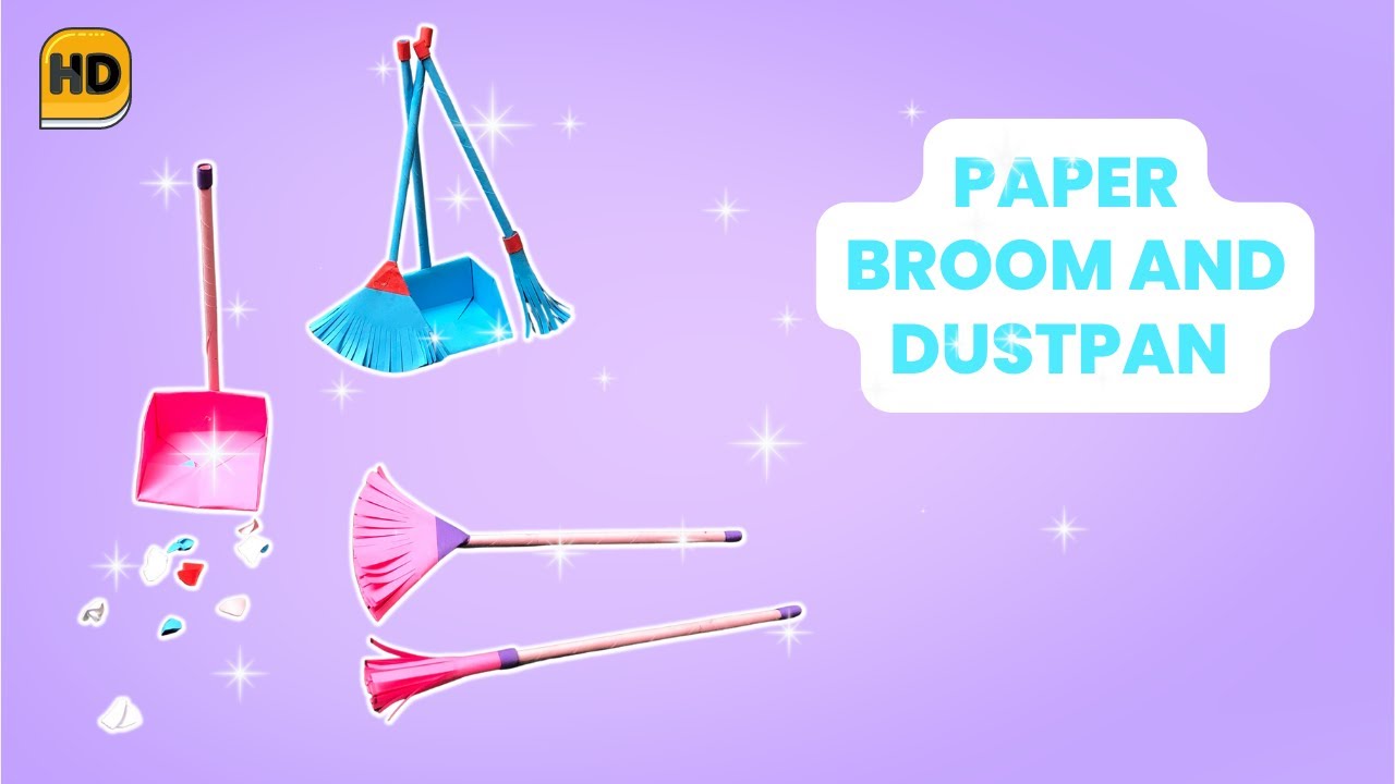Mini Paper Broom and Dustpan | School Paper Craft Ideas | DIY | Hello ...