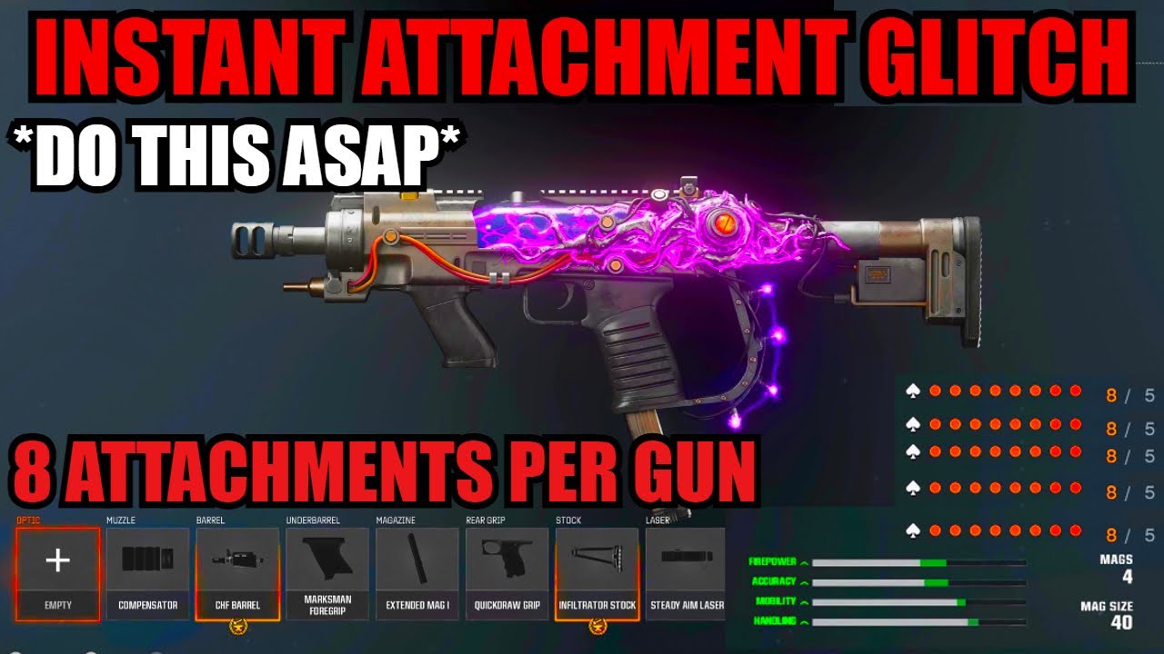 *do this asap* 8 ATTACHMENTS per GUN! INSTANT ATTACHMENT GLITCH BO6 ...