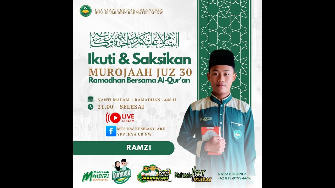 RAMADHAN BERSAMA AL-QUR'AN MUROJAAH JUZ 30 #RAMZI - YouTube