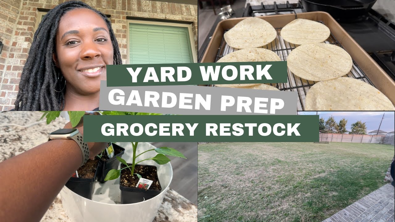 Yard Work | Spring Gardening Prep | Beginner Gardening | Grocery Restock - YouTube