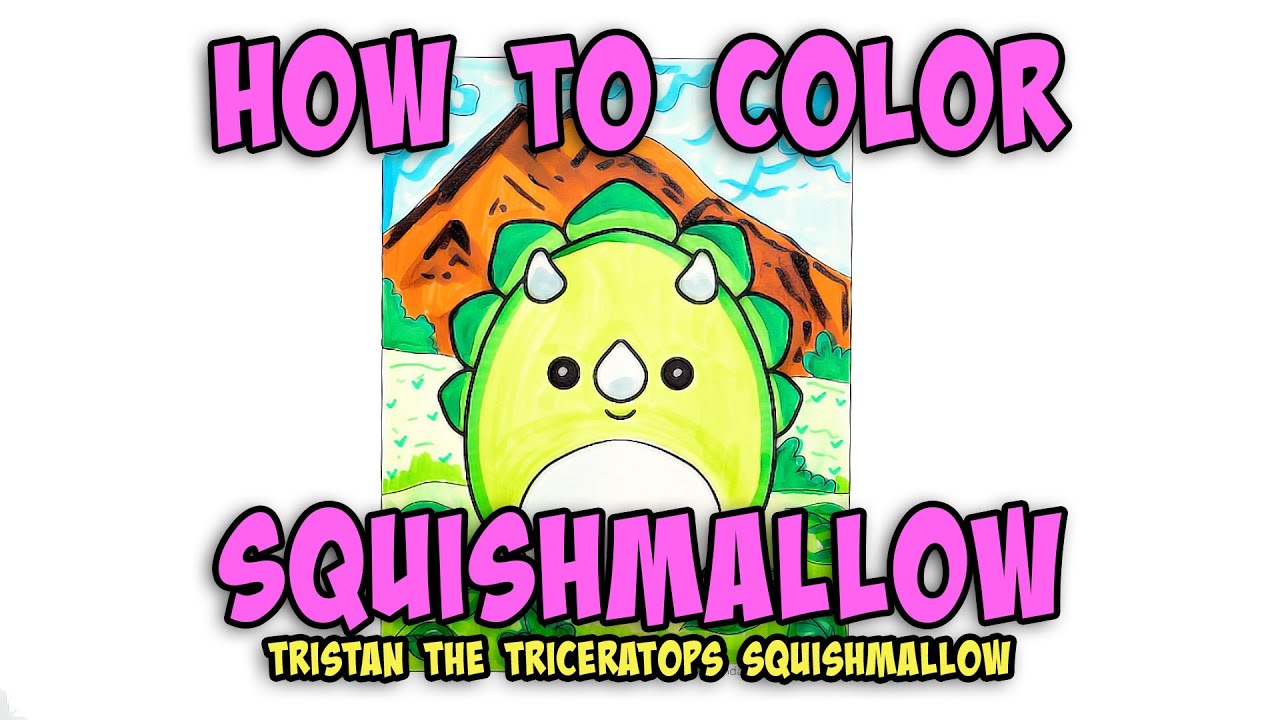 How to Color Tristan The Triceratops Squishmallow | Easy Coloring ...