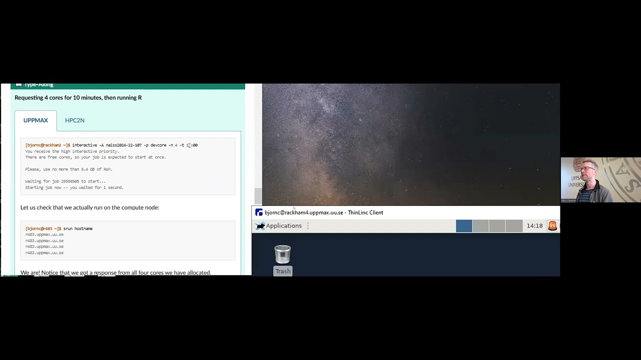 Lecture 7b: Using Rstudio - Parallel session (UPPMAX) - YouTube
