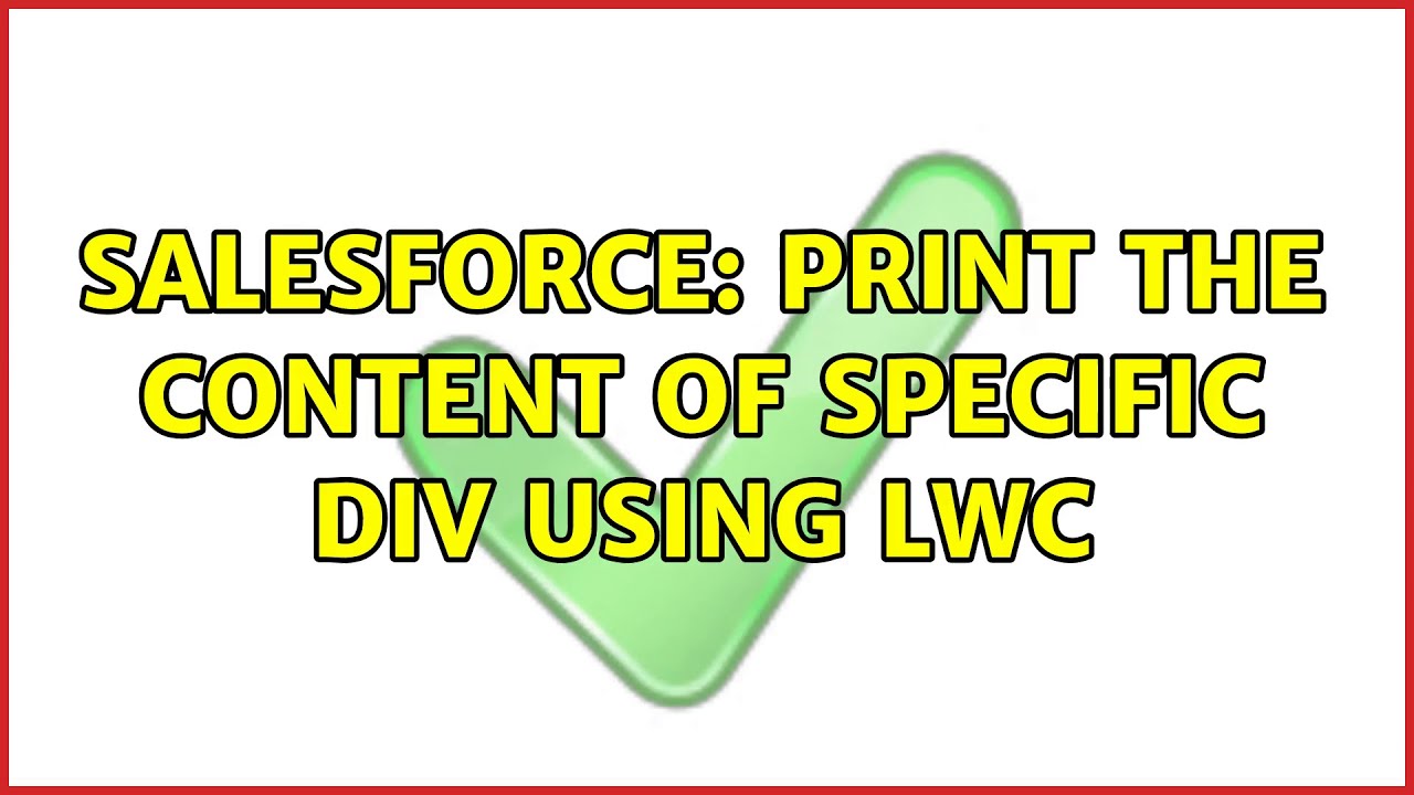 Salesforce: Print the content of specific div using LWC - YouTube