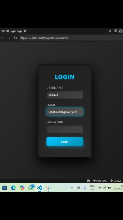 create your full functionally login page at #html #css #javascript #youtubeshorts #shorts #code ...