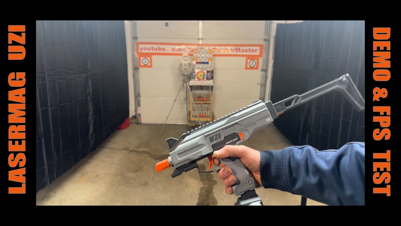 Demo & FPS test: LASERMAG UZI Gel Ball Blaster TOY - YouTube