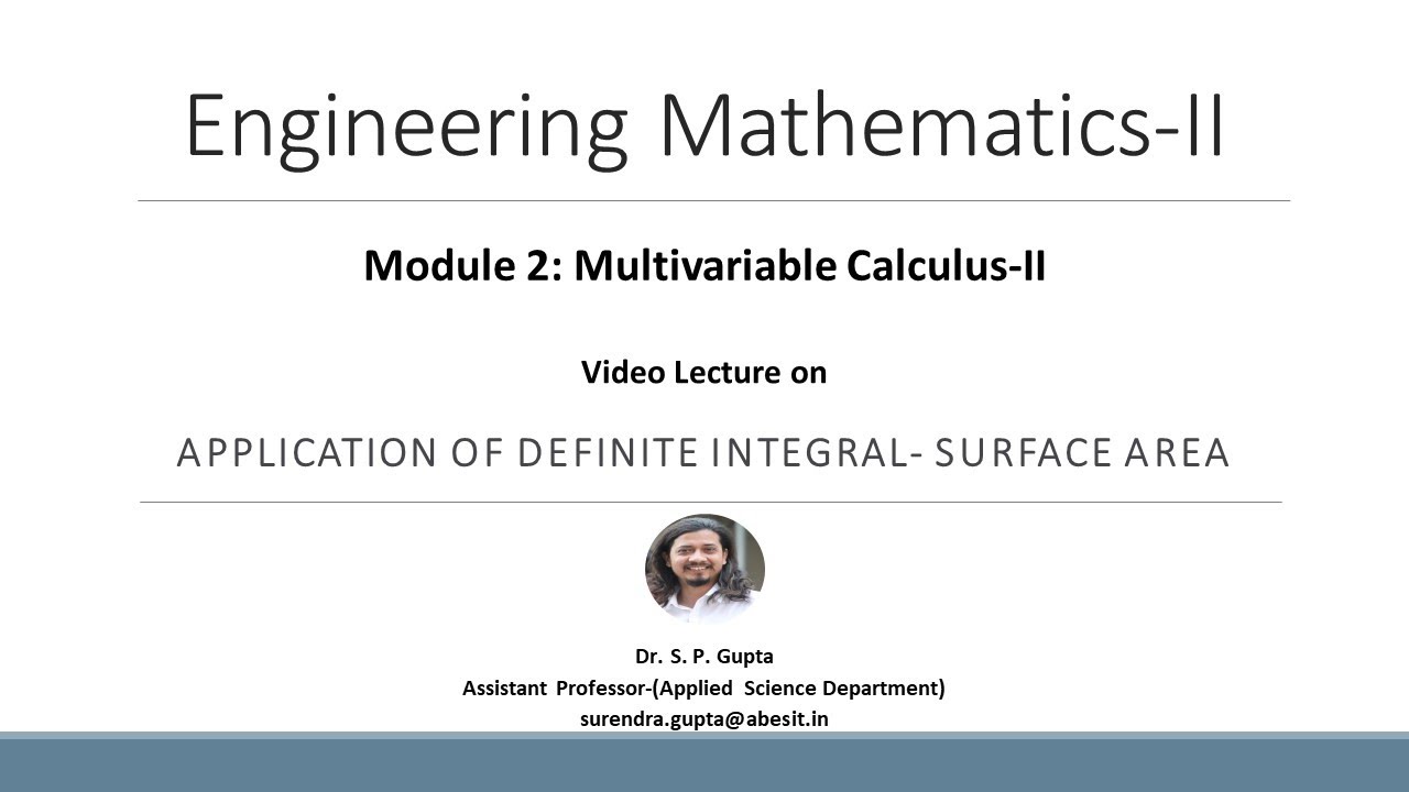 B.TECH | MULTIVARIABLE CALCULUS-II | SURFACE AREA | Dr. S. P. Gupta ...