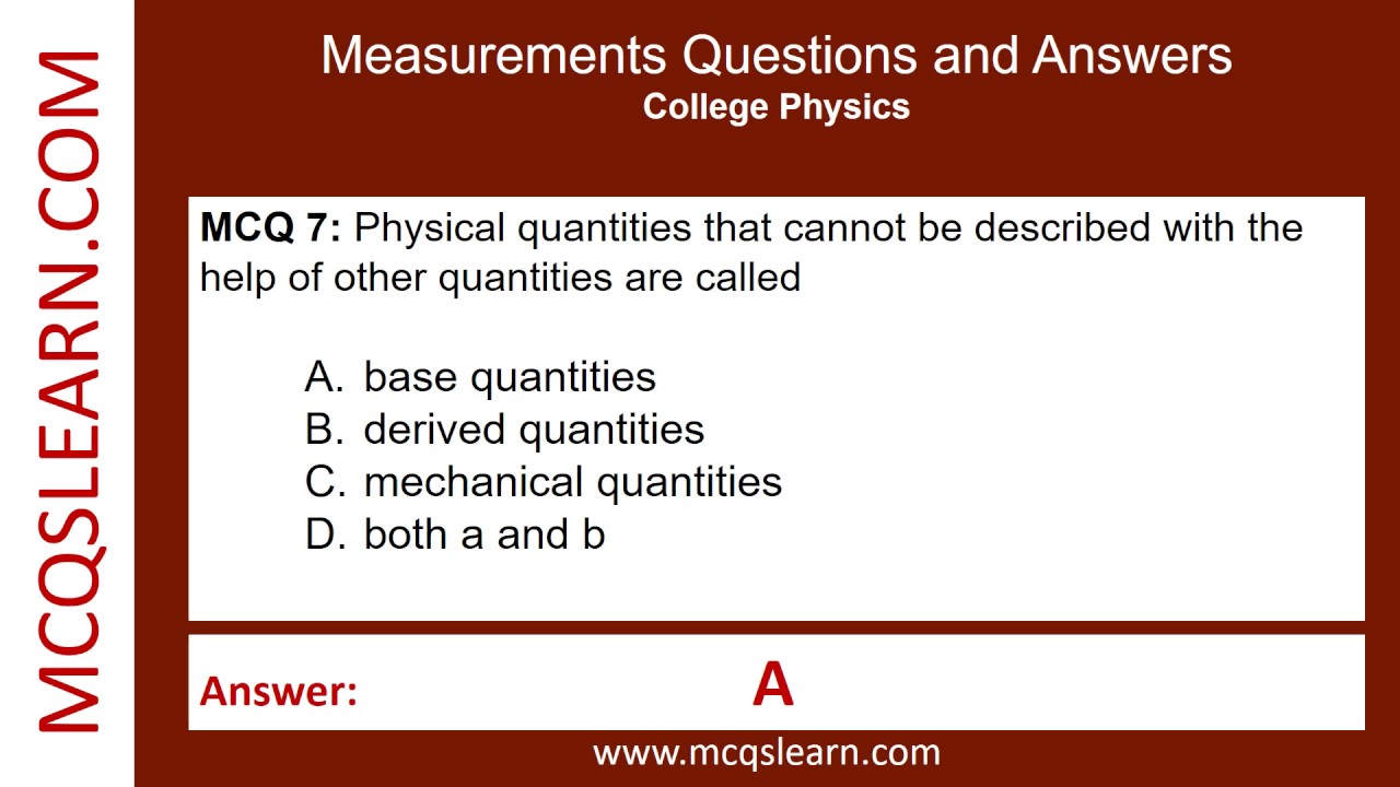 Measurements Questions and Answers - Trivia Online Test - Practice ...