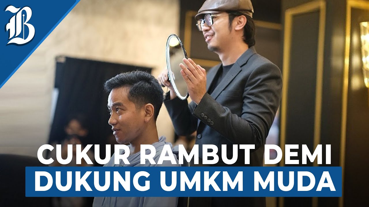 Gibran Cukur Rambut Jelang Debat Capres - YouTube