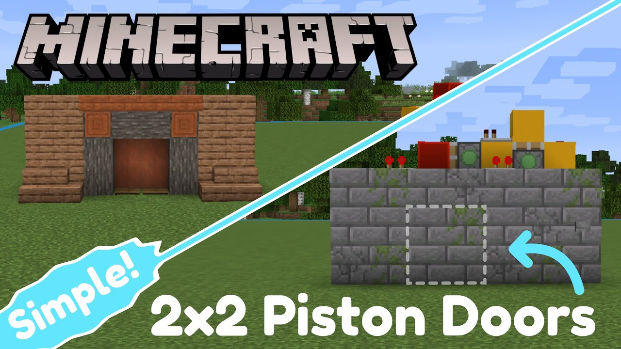 Flush 2x2 Piston Doors (Jeb Door) in Minecraft Made Simple! | Redstone Tutorial - YouTube