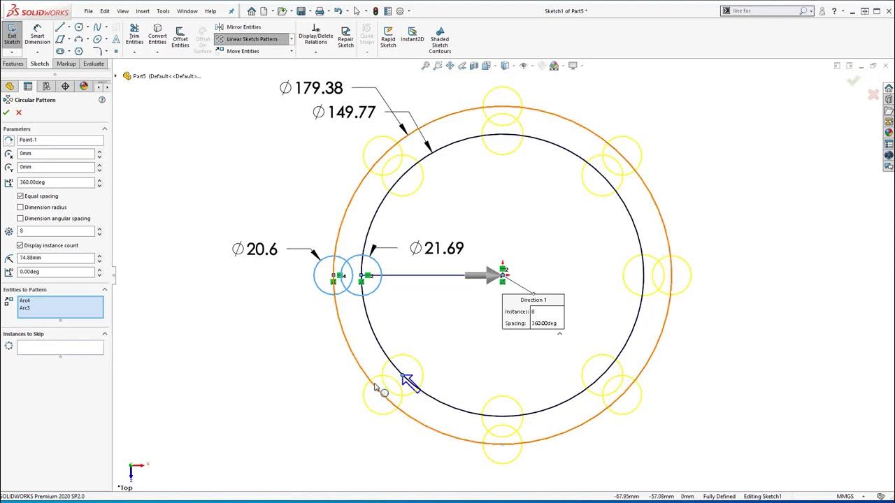 06 SolidWorks 2020 FOR ABSOLUTE BEGINNERS 06 Sketch Circular Sketch ...
