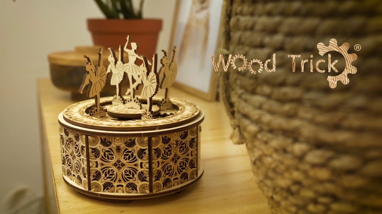 Танцующие балерины Wood Trick Деревянный 3D пазл (механический ...
