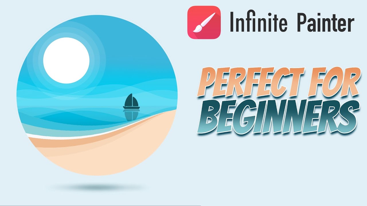 Minimal Beach scene- Perfect for beginners - Infinite Painter Tutorial 28 - YouTube