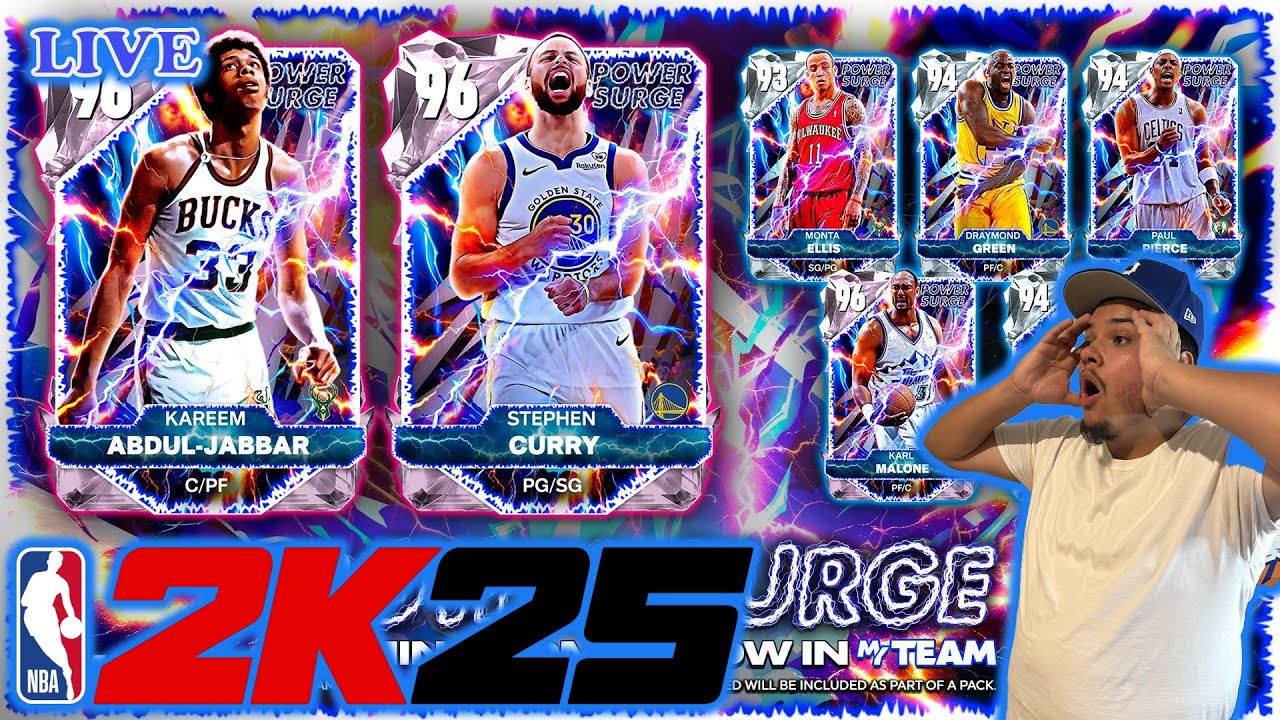 POWER SURGE PACK OPENING IN NBA 2K25 MYTEAM *LIVE* GRINDING REWARDS ...