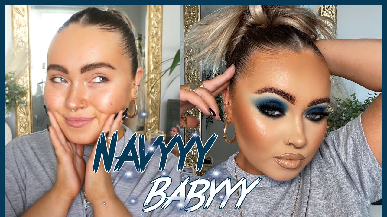 Full Matte NAVY Smokey Eye | Chatty GRWM - YouTube