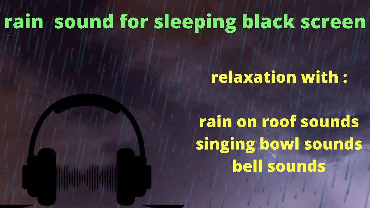 heavy rain sounds for sleeping black screen- rain on roof sounds with ...