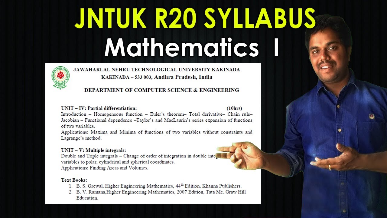 R20 Mathematics 1 Syllabus | JNTUK R20 Syllabus | BTech First Year ...