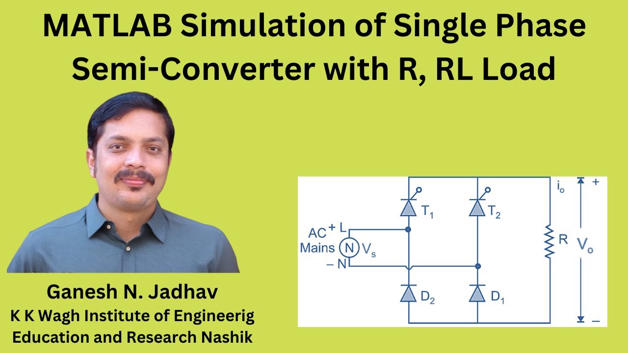 Simulation of 1 phase semi converter #powerelectronics #matlab # ...
