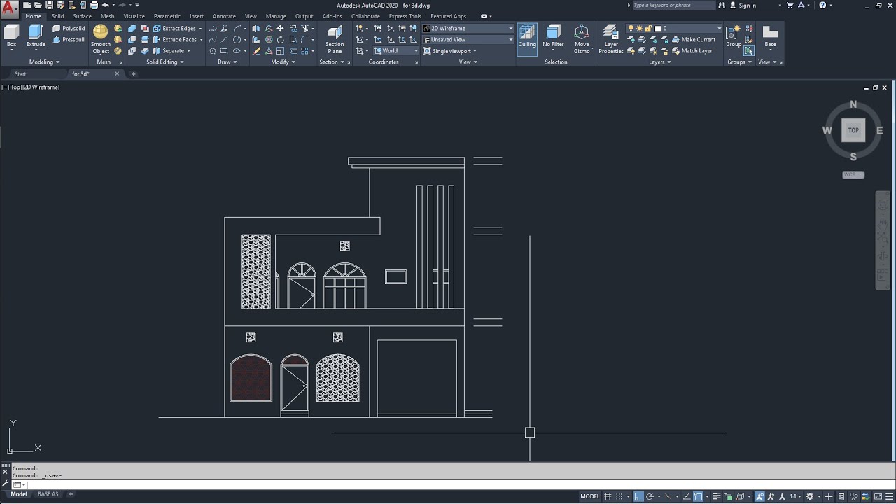 34' FRONT ELEVATION 3DS MAX MODELING WITH RENDERING FOR BEGINNER'S |3DX ...