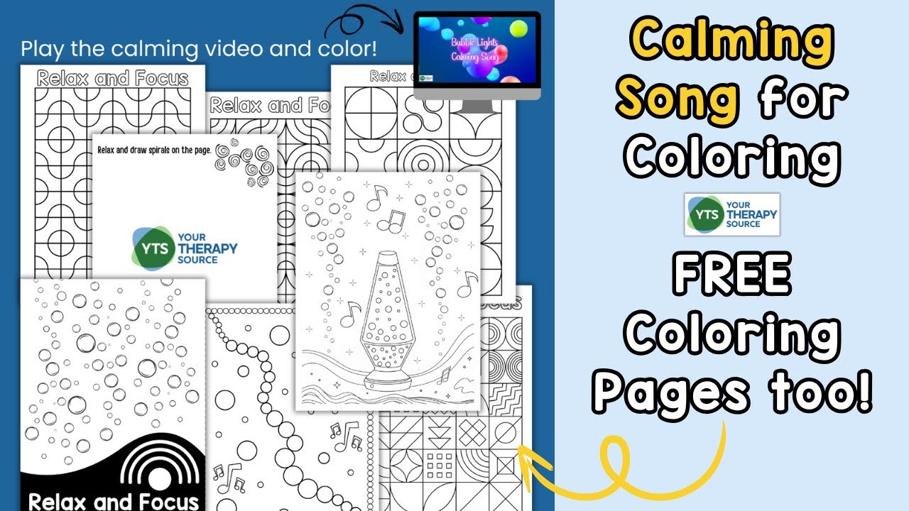 Calming Coloring Song with FREE Coloring Pages - YouTube