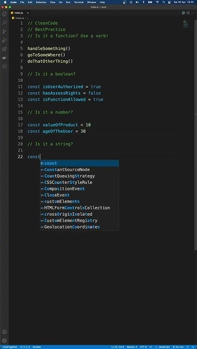 Best Practices Of Clean Code, Variable Naming - YouTube