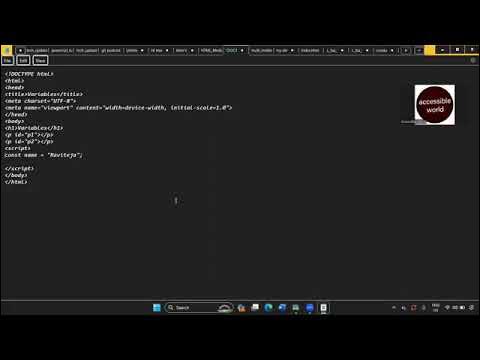 JavaScript Variables Explained with Screen Reader – Part 1 [Telugu] - YouTube
